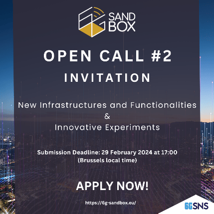 6G-SANDBOX Project announces the 2nd Open Call: '𝘕𝘦𝘸 𝘐𝘯𝘧𝘳𝘢𝘴𝘵𝘳𝘶𝘤𝘵𝘶𝘳𝘦𝘴 𝘢𝘯𝘥 𝘍𝘶𝘯𝘤𝘵𝘪𝘰𝘯𝘢𝘭𝘪𝘵𝘪𝘦𝘴 ...
